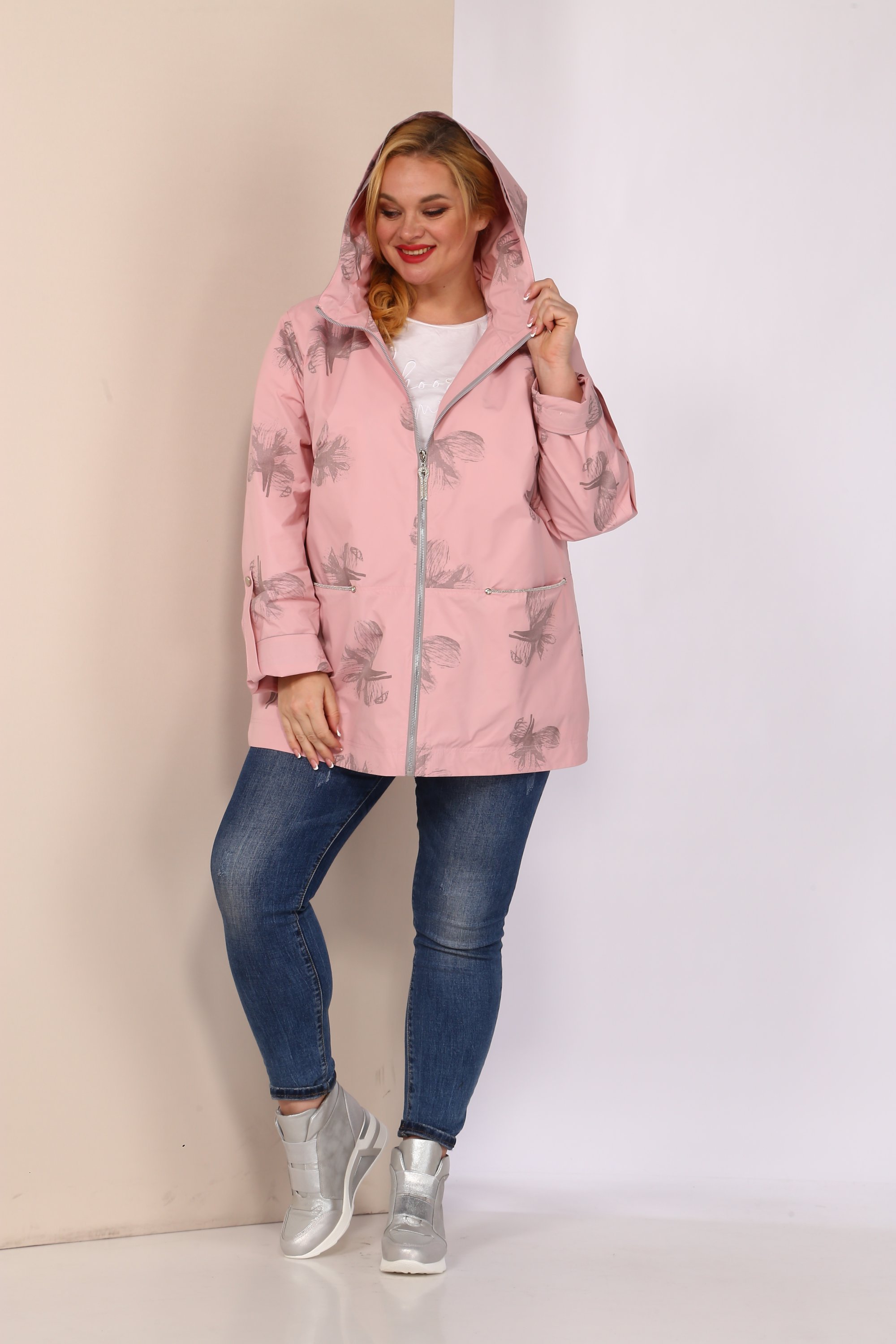 *Куртка 2079 пудра Shetti купить в интернет магазине Велесмода